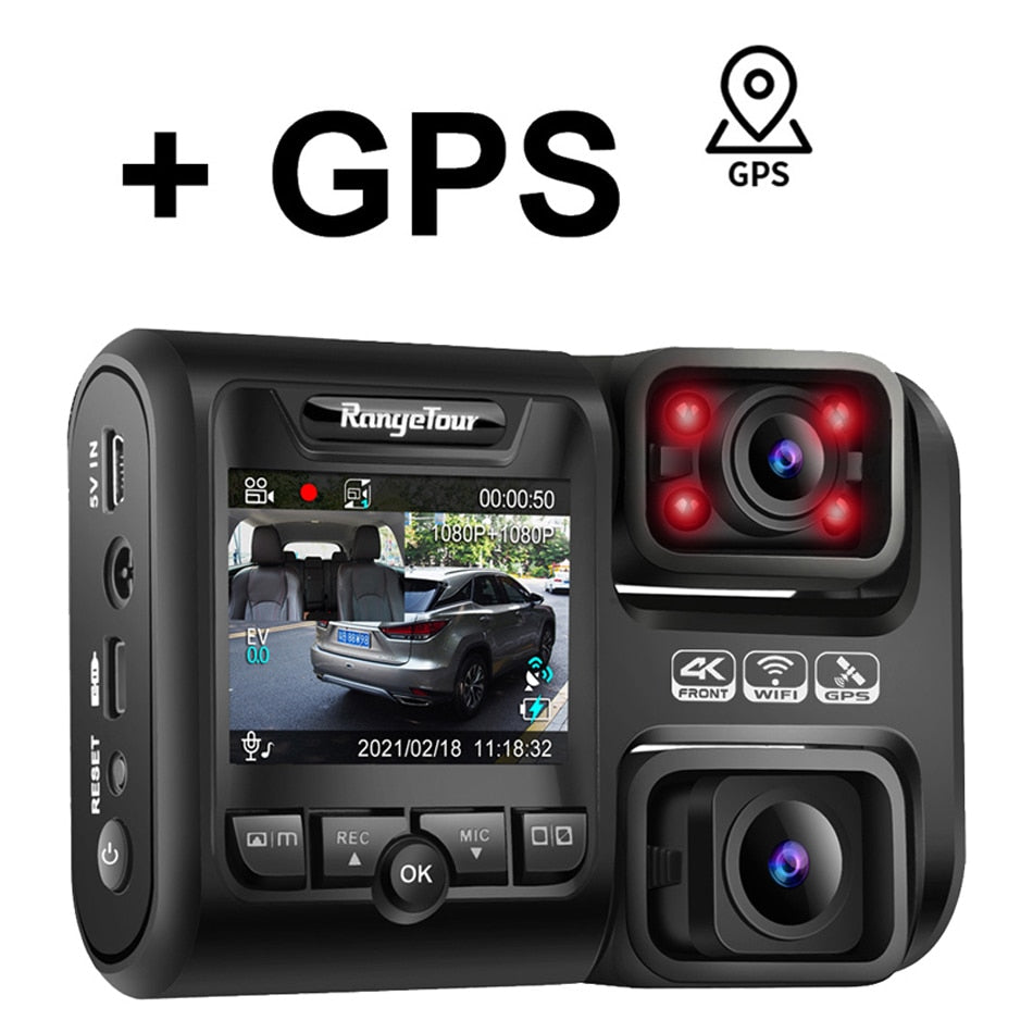 Front and Cabin Dash Cam 4K 2160P WiFi GPS 2 Camera – INFINITYSTORE CANADA