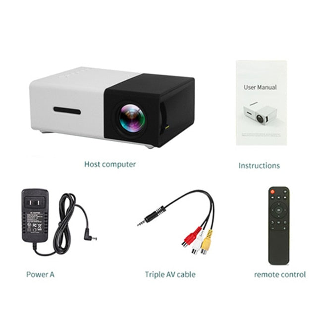 Portable HOT YG300 Pro LED Mini Projector 1080P Full HD Supported HDMI ...
